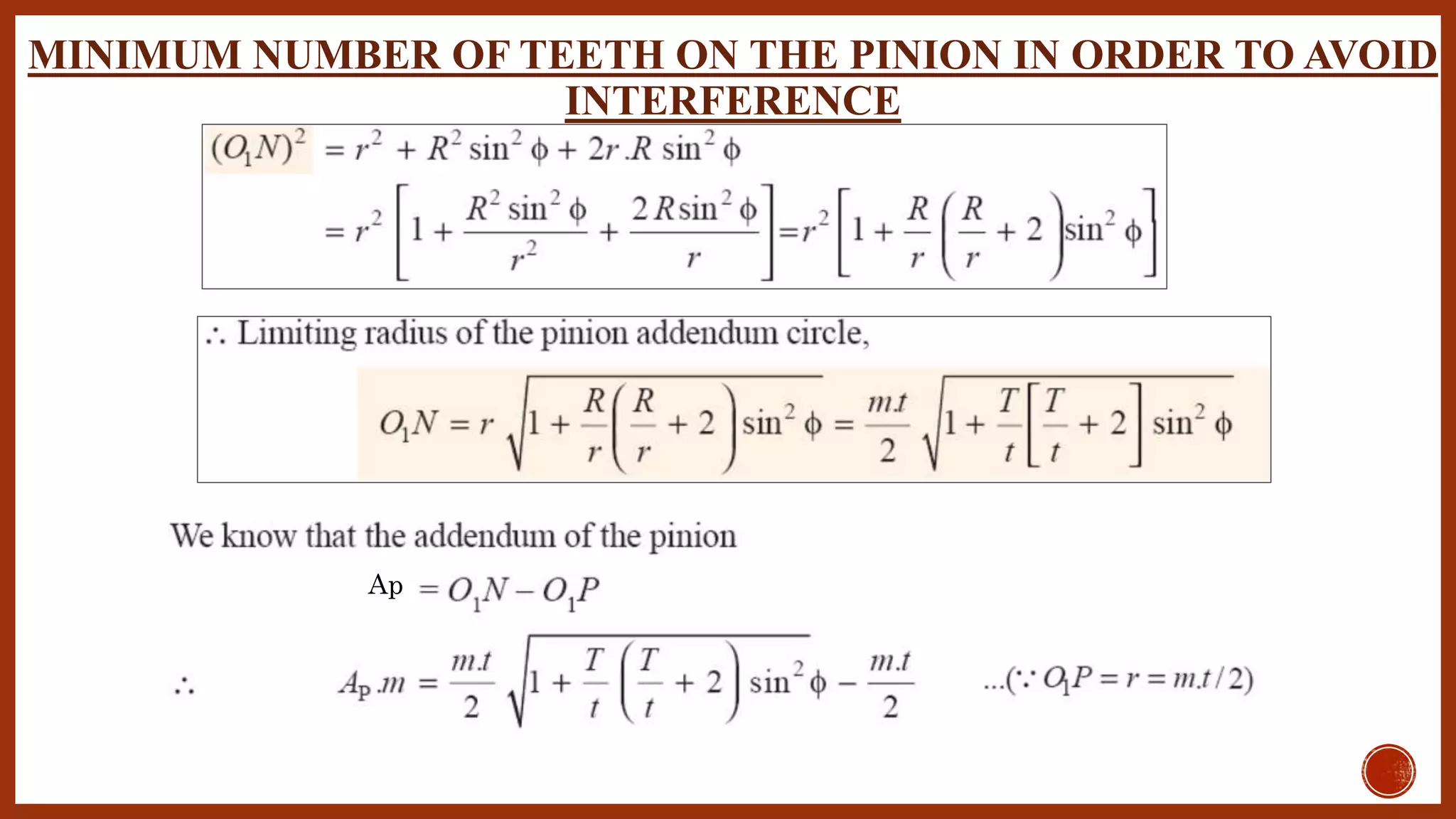1.6 interference in gears | PPTX