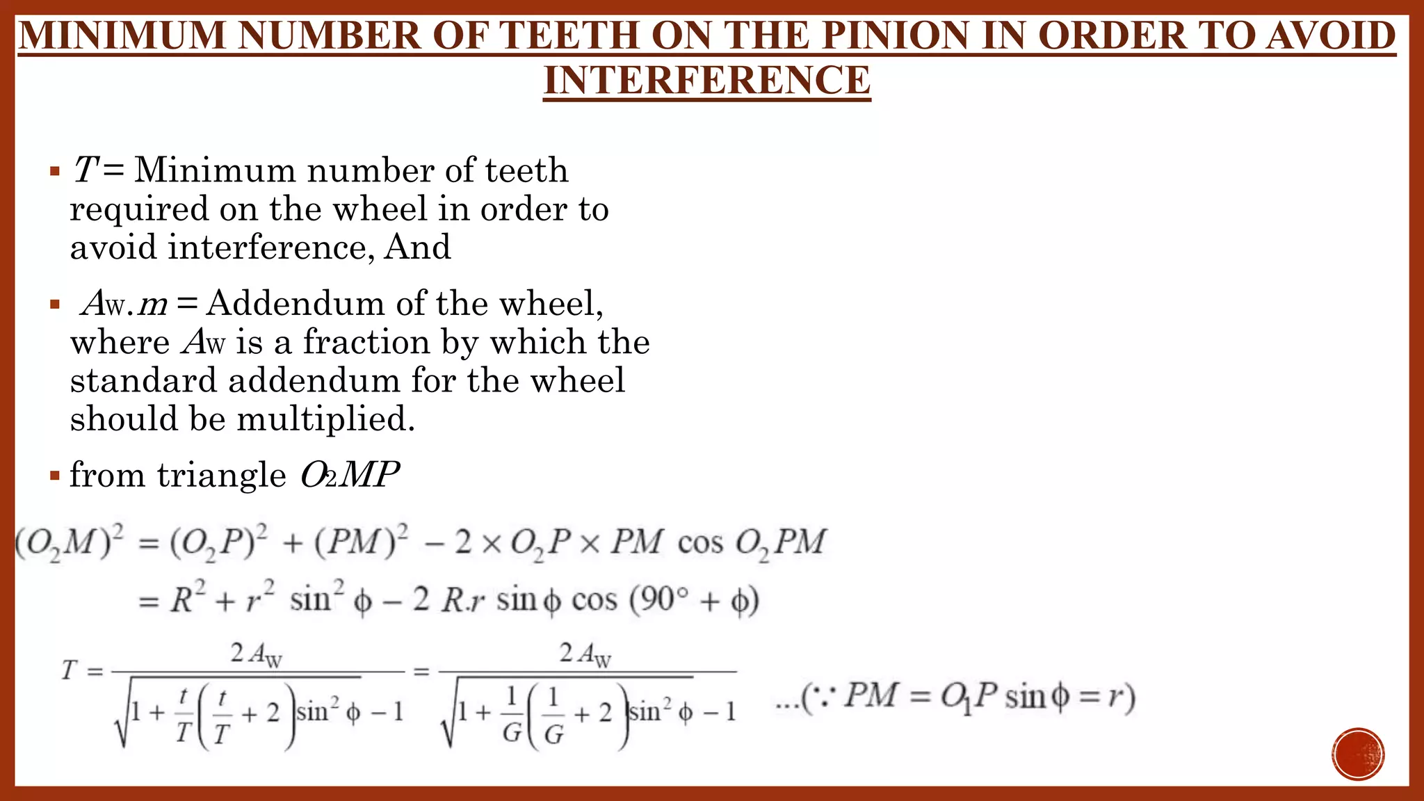1.6 interference in gears | PPTX