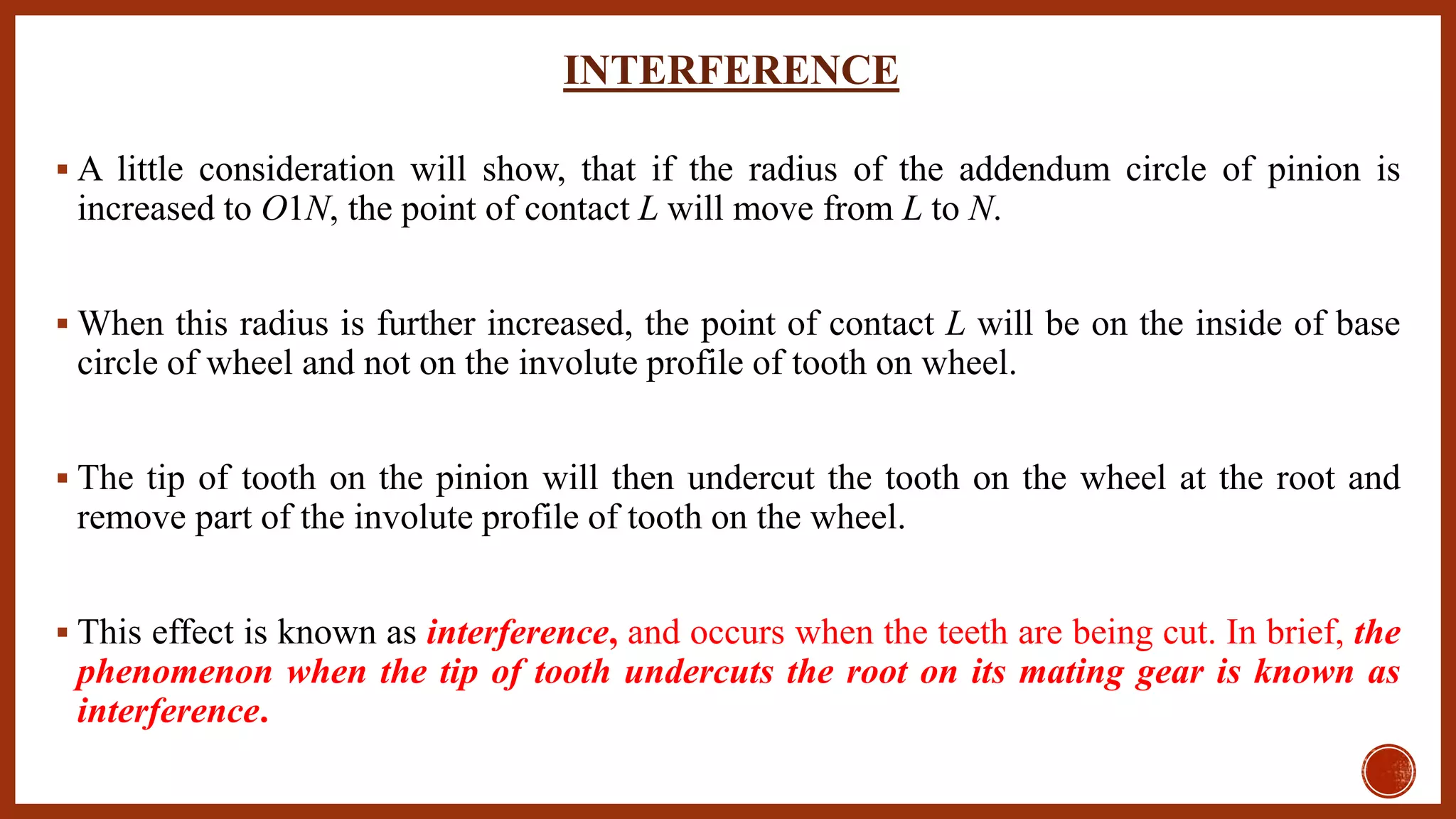 1.6 interference in gears | PPTX