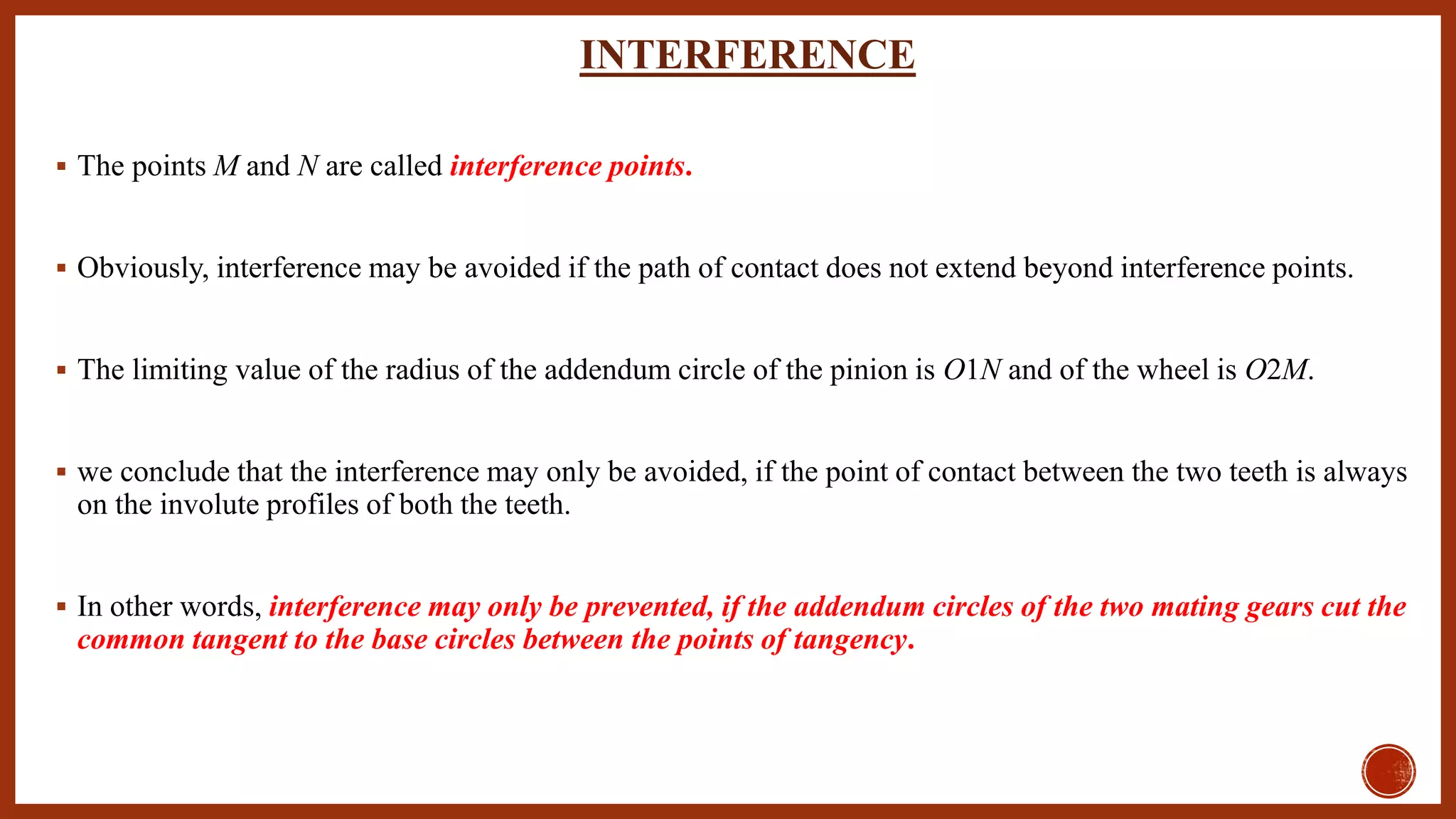 1.6 interference in gears | PPTX