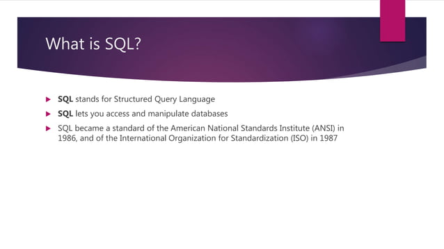 Introduction to SQL | PPT