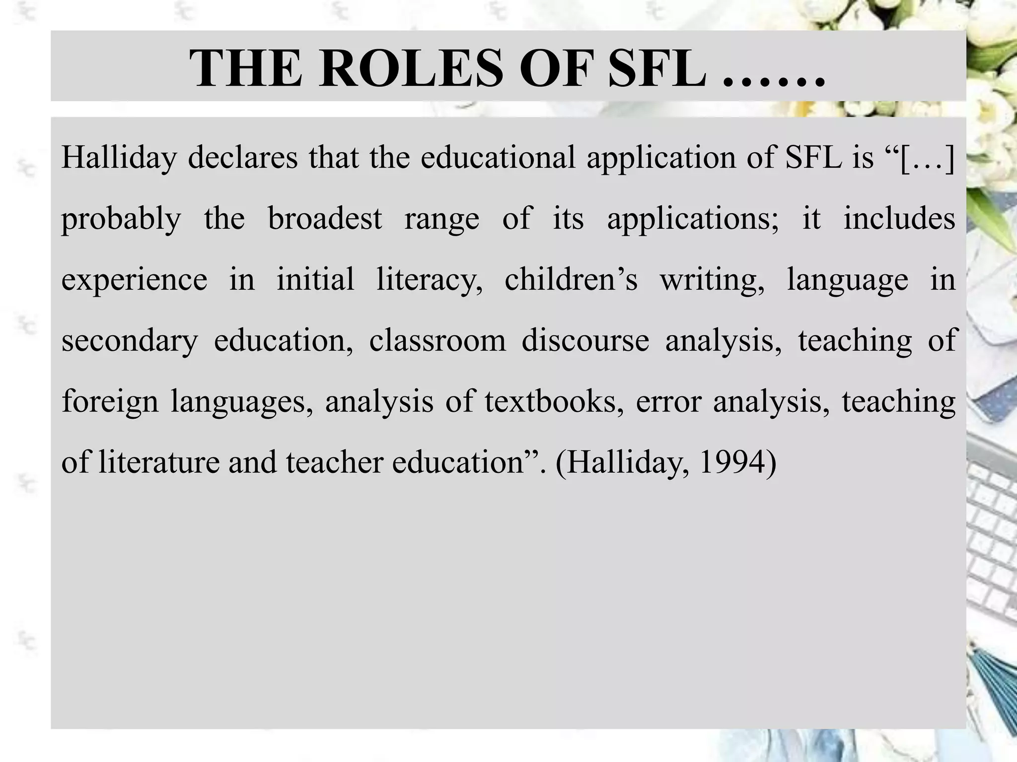SYSTEMIC FUNCTIONAL LINGUISTICS: INTRODUCTION | PPT
