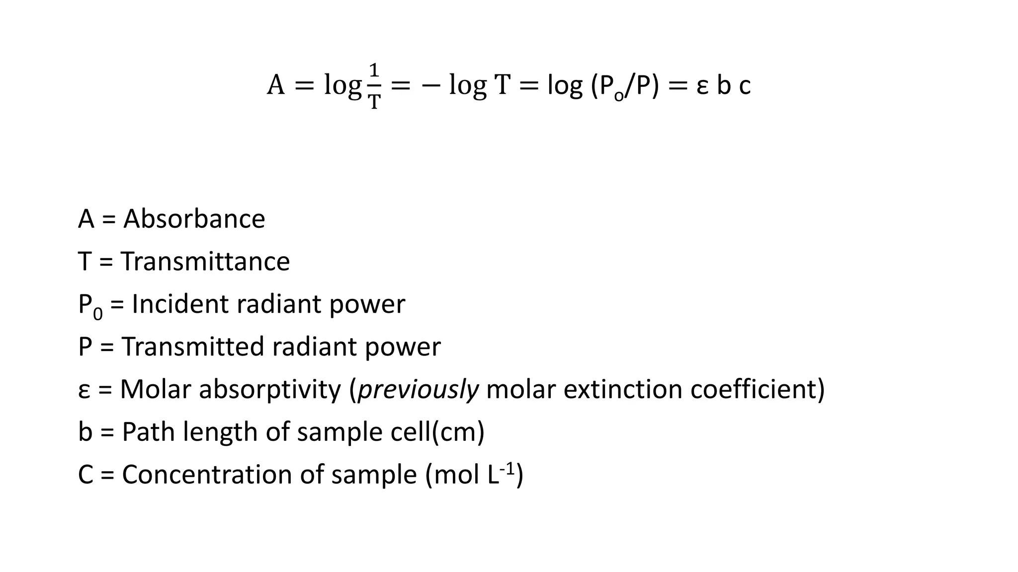 Beer's law -Derivation & Deviations | PPTX