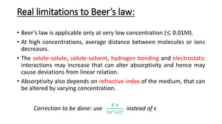 Beer's law -Derivation & Deviations | PPTX