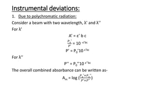 Beer's law -Derivation & Deviations | PPTX