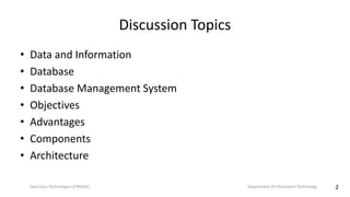Introduction to Database Management Systems | PPTX