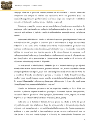 Estudios que corresponden a la balística exterior | PDF
