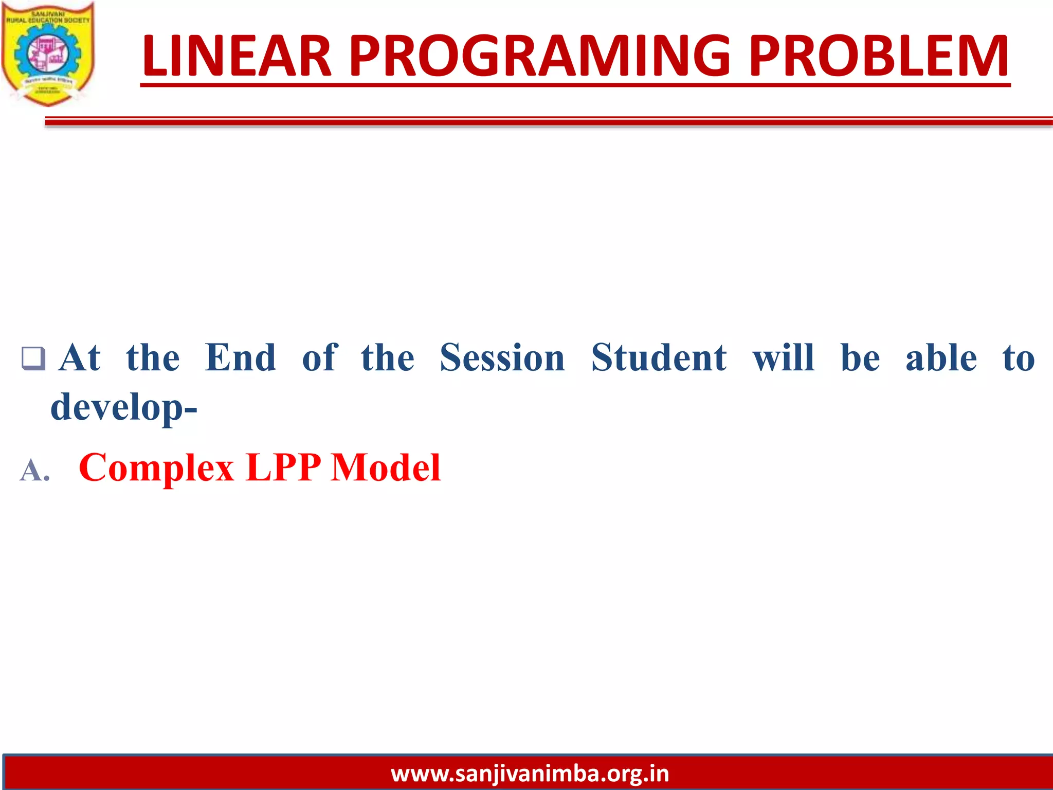 1.5 ds case 3 lpp model formulation | PPT