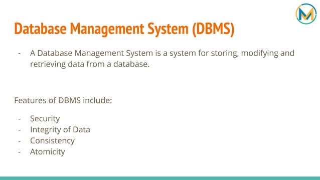 Introduction to DBMS | PPTX | Databases | Computer Software and Applications
