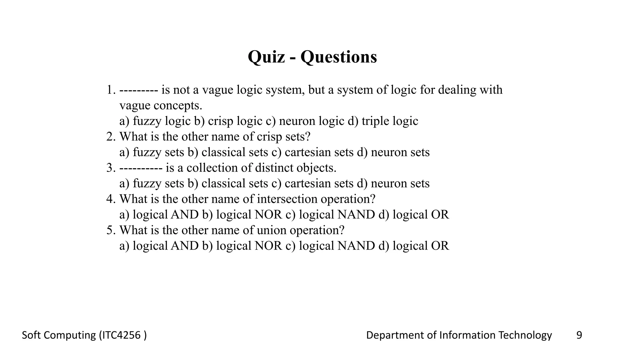 Introduction To Fuzzy Logic Pptx Programming Languages Computing