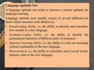 ASSESSMENT: TESTING, ASSESSMENT, AND EVALUATION IN TEACHING (I) | PPT