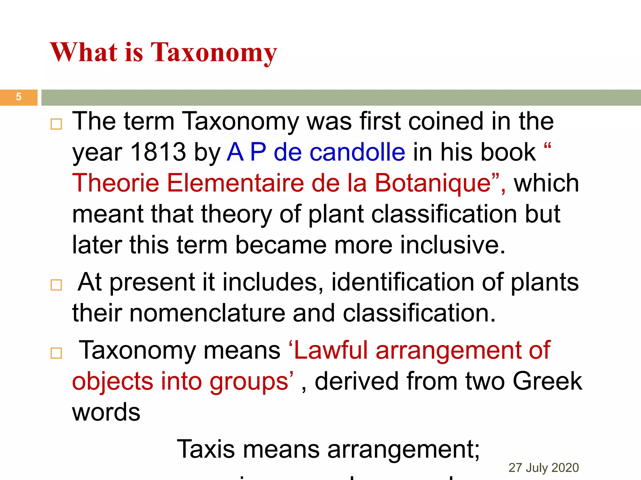 1.unit lesson 1- Introduction to plant taxonomy | PPTX