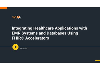 Integrating Healthcare Applications with EMR Systems and Databases and Transforming Data Using ...