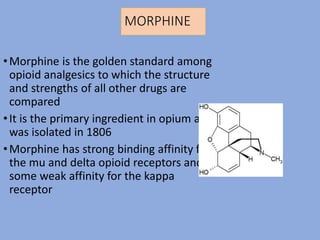 Opioid analgesics or drugs used in opioids | PPT
