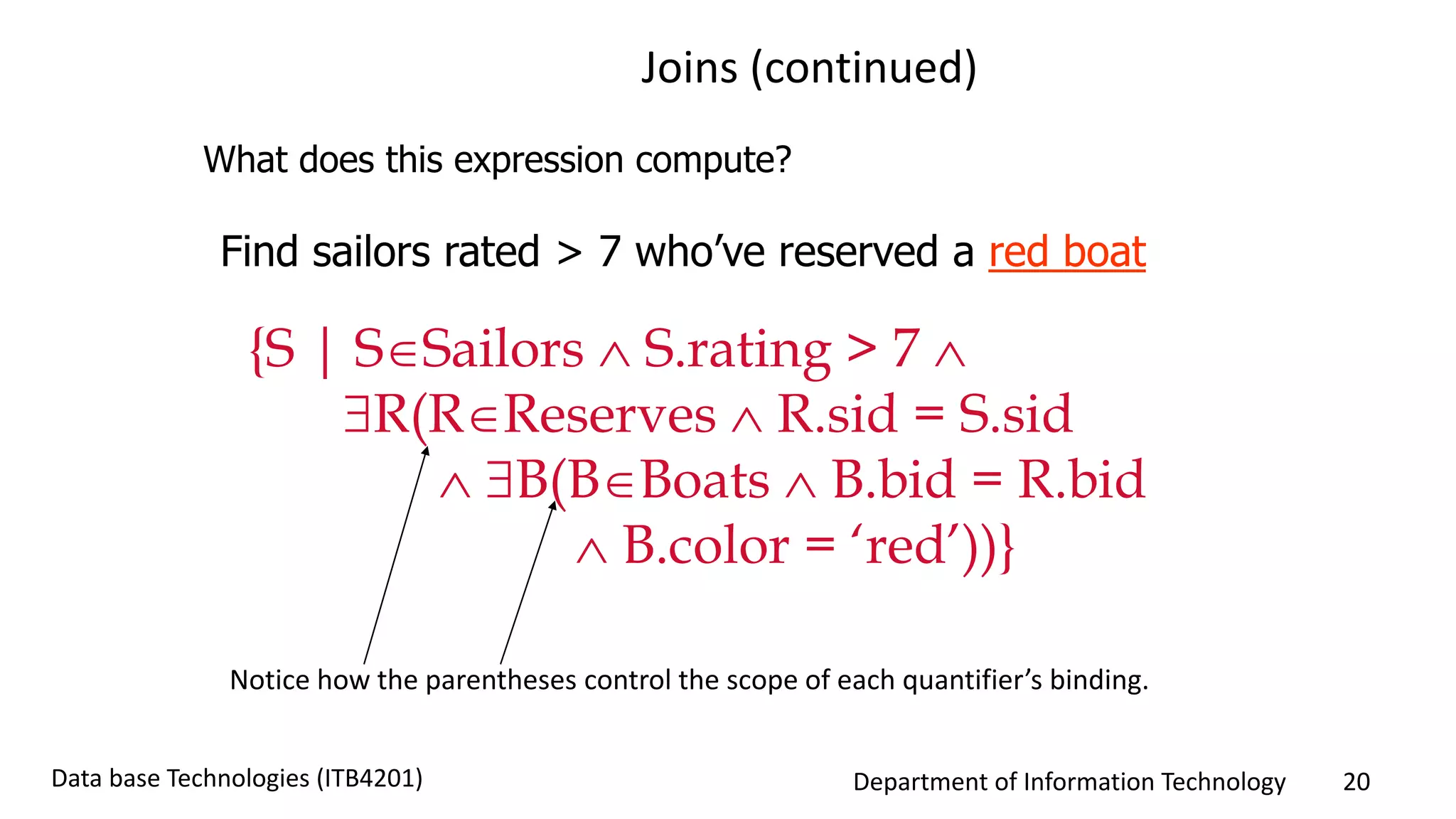 Relational Calculus Pptx Databases Computer Software And Applications