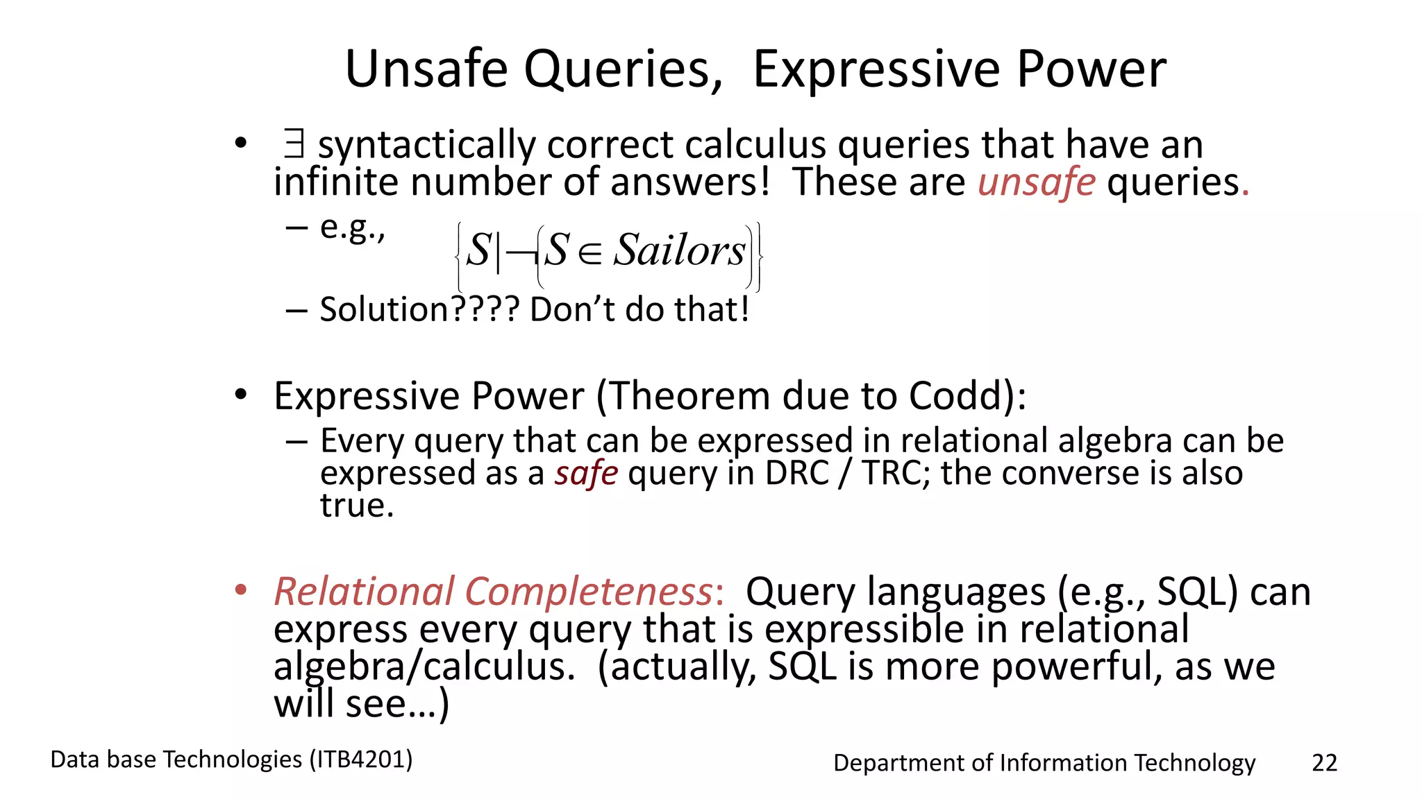 Relational Calculus | PPTX