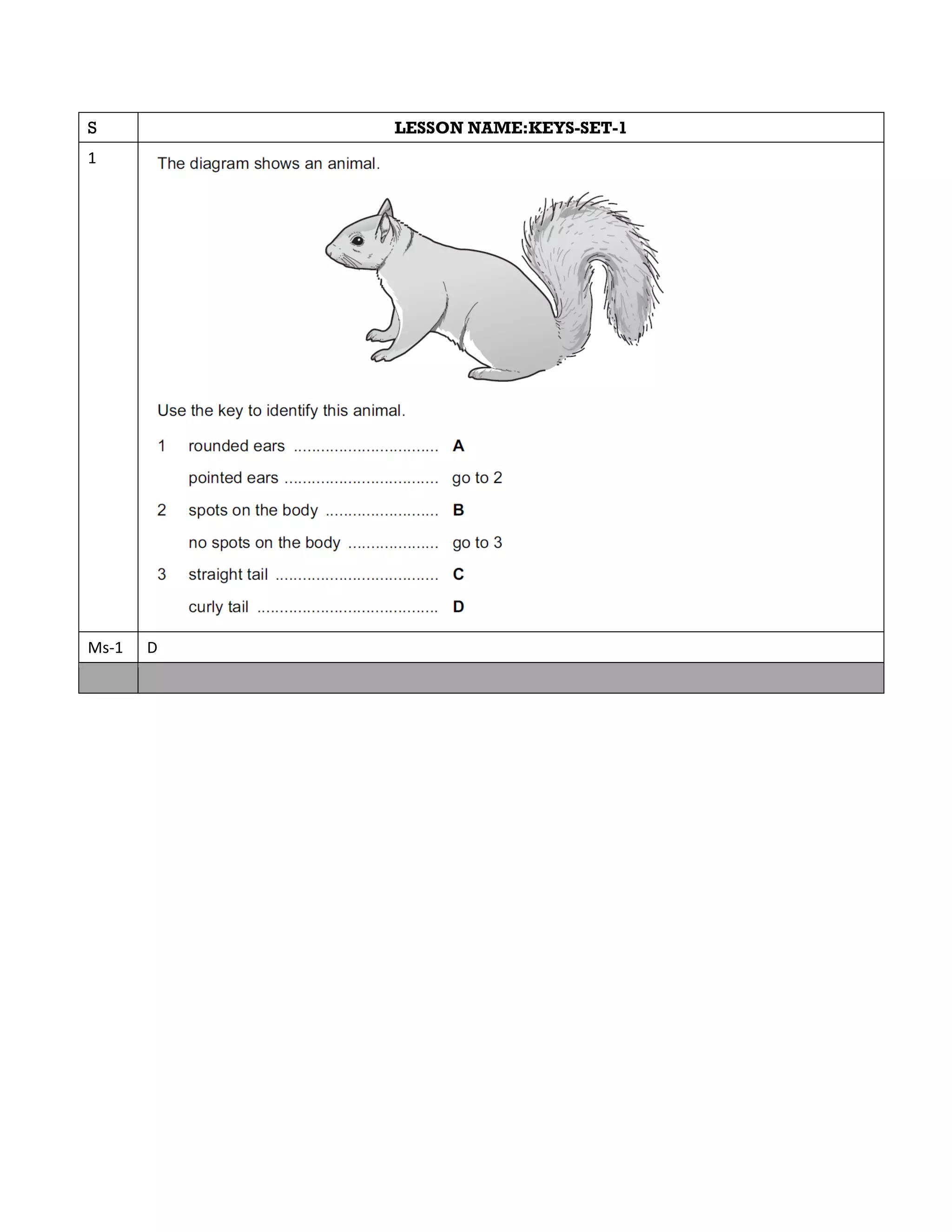 1.7 dichotomous keys-set-1-ms | PDF