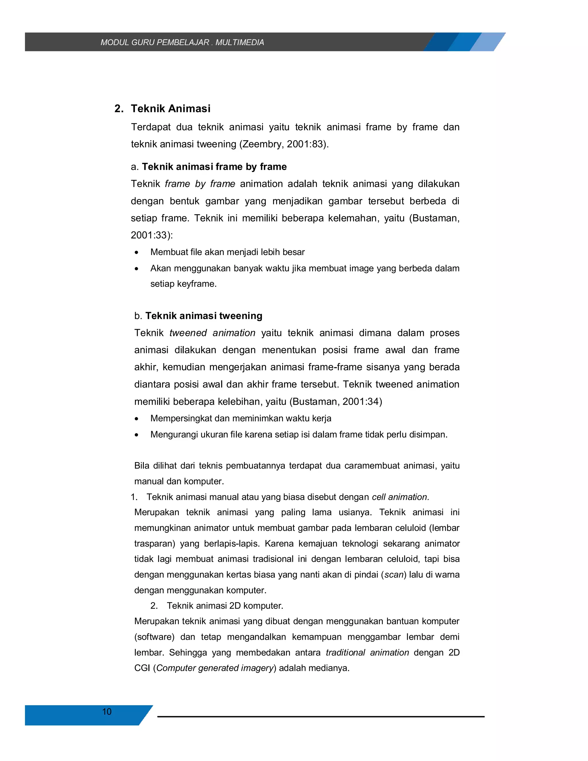 1. mengidentifikasi teknik animasi | PDF