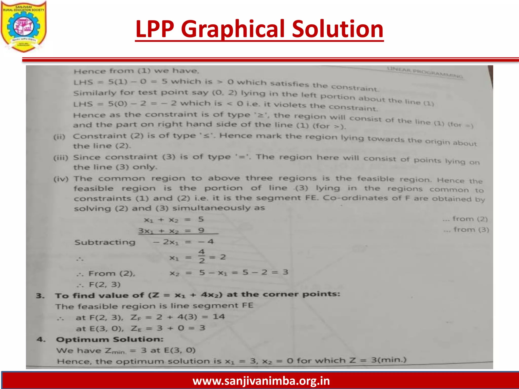 1.9 ds case 3 graphical solution to lpp | PPT