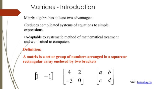Matrix introduction and matrix operations. | PDF | Physics | Science