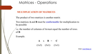 Matrix introduction and matrix operations. | PDF
