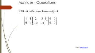 Matrix introduction and matrix operations. | PDF