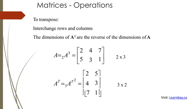 Matrix introduction and matrix operations. | PDF | Physics | Science