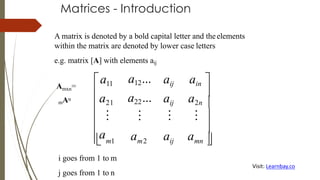 Matrix introduction and matrix operations. | PDF