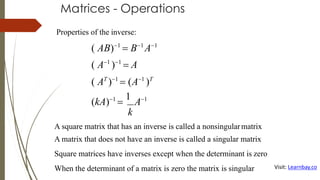 Matrix introduction and matrix operations. | PDF