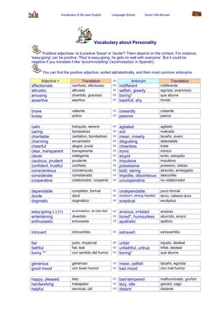 1.1.adjectives of personality | PDF