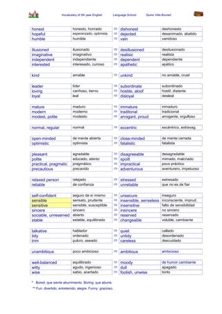 1.1.adjectives of personality | PDF