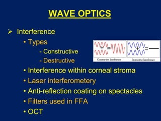 LIGHT, PHYSICAL & PHYSIOLOGICAL OPTICS | PPT