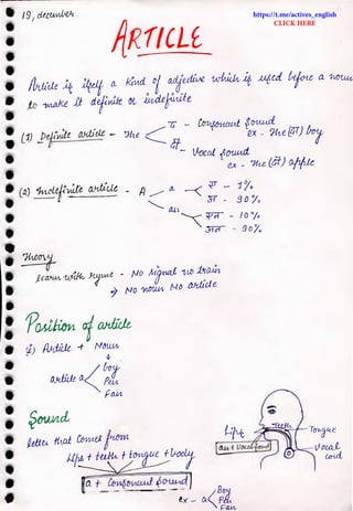 Articles English Grammer | PDF