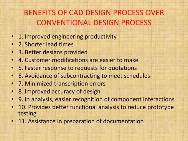 cad design process VS conventional design process | PPTX