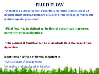 flow of fluids | PPTX