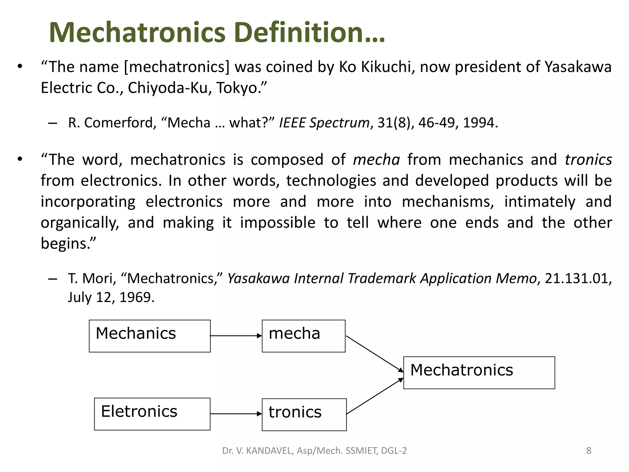 ME8791 Mechatronics UNIT-I (VK-SSM) | PDF
