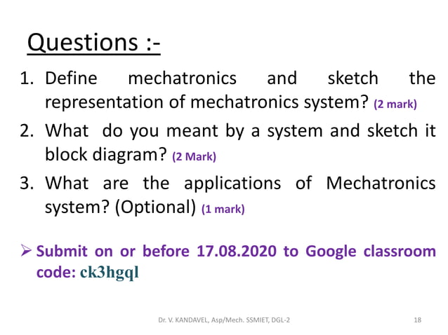 ME8791 Mechatronics UNIT-I (VK-SSM) | PDF | Mechanical and Industrial Engineering Industry ...