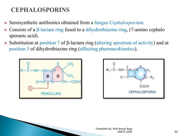1.3 penicillins, cephalosporins and cephamycins. | PPTX | Chemistry ...