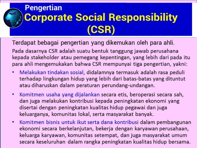 Pengertian & Konsep CSR_Materi Training "CSR" | PPTX
