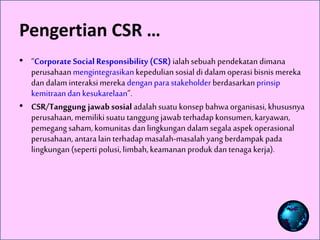 Pengertian & Konsep CSR_Materi Training "CSR" | PPTX