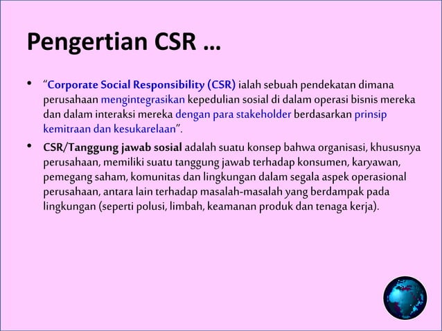 Pengertian & Konsep CSR_Materi Training "CSR" | PPTX