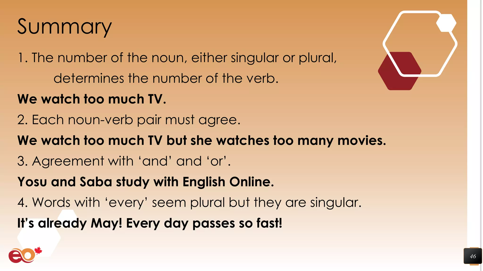 noun verb agreement | PDF