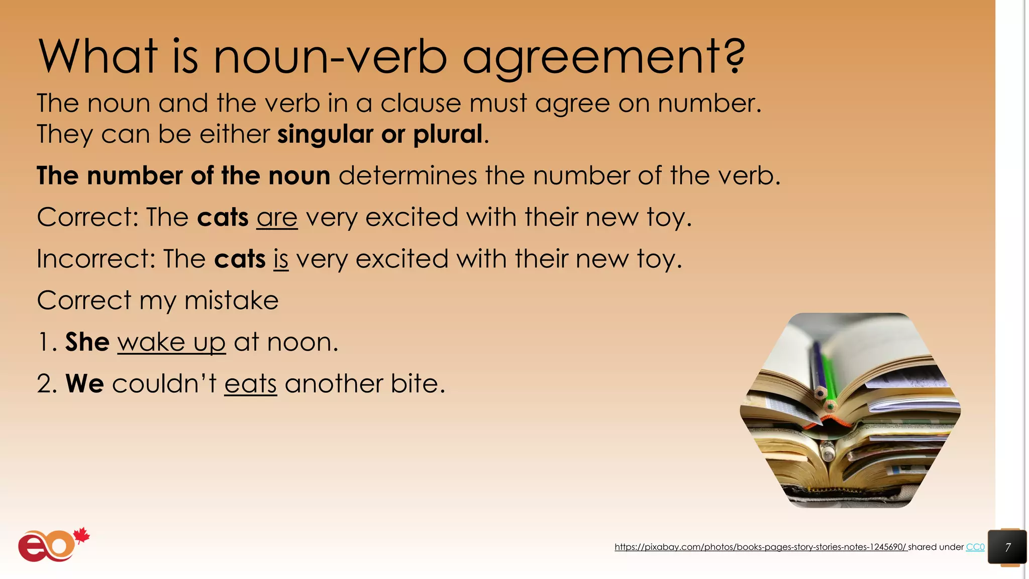 noun verb agreement | PPT | Free Download