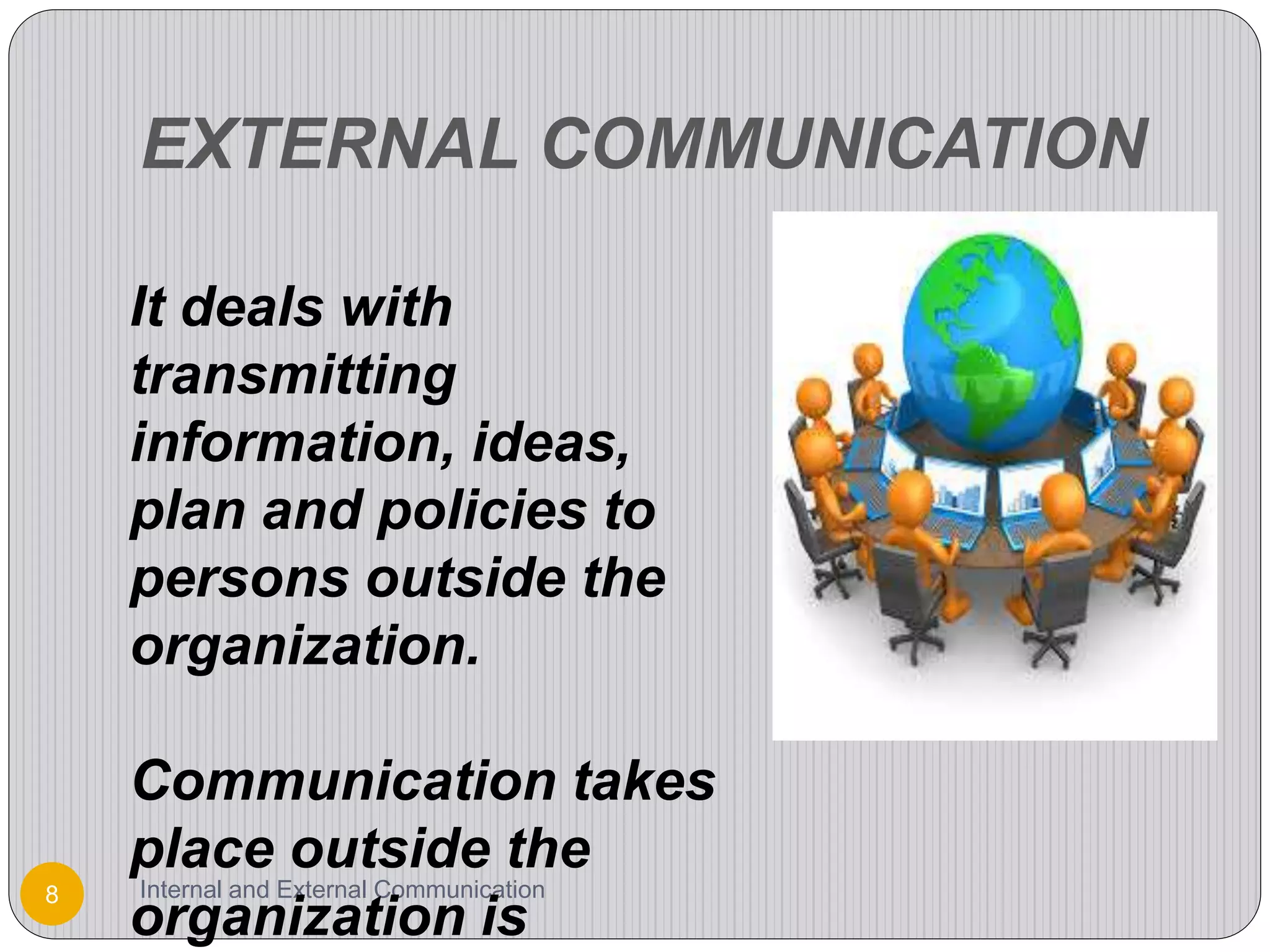 INTERNAL AND EXTERNAL COMMUNICATION IN BUSINESS ORGANISATION BY SHABNAM ...