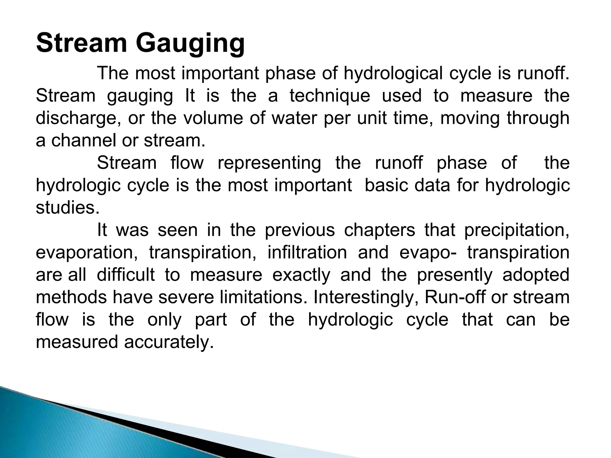 Stream gauging ppt | PPTX