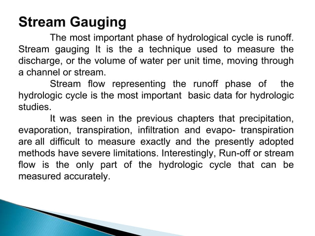 Stream gauging ppt | PPTX