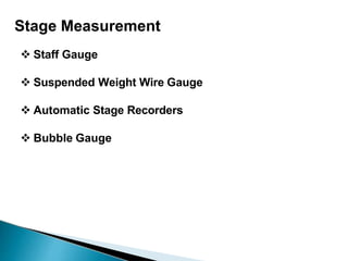 Stream gauging ppt | PPTX