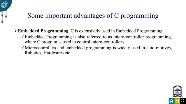 1. importance of c | PPTX | Programming Languages | Computing