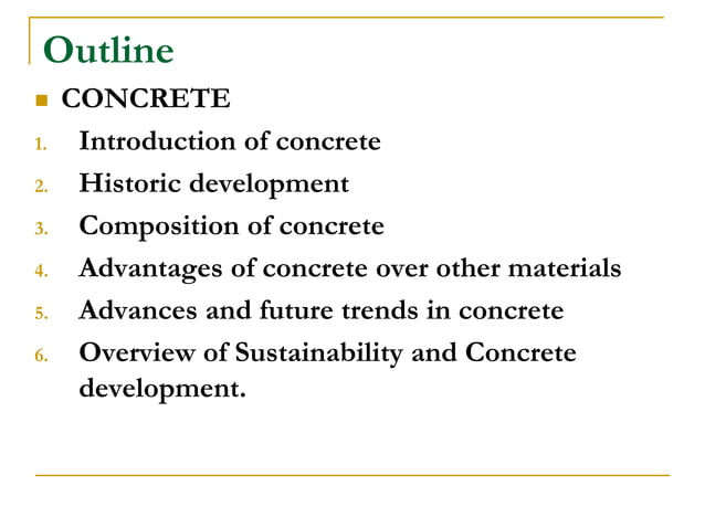 introduction to concrete | PPT | Civil Engineering Industry | Industries