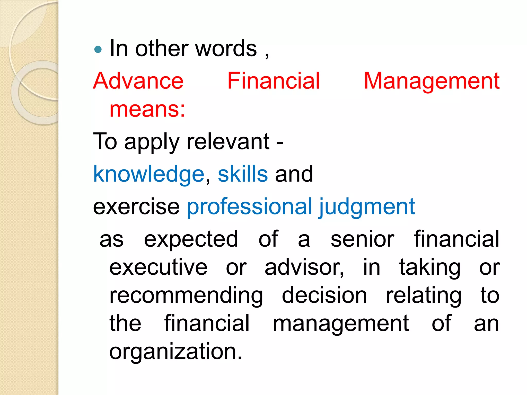 Financial Management/Advance Financial Management | PPTX